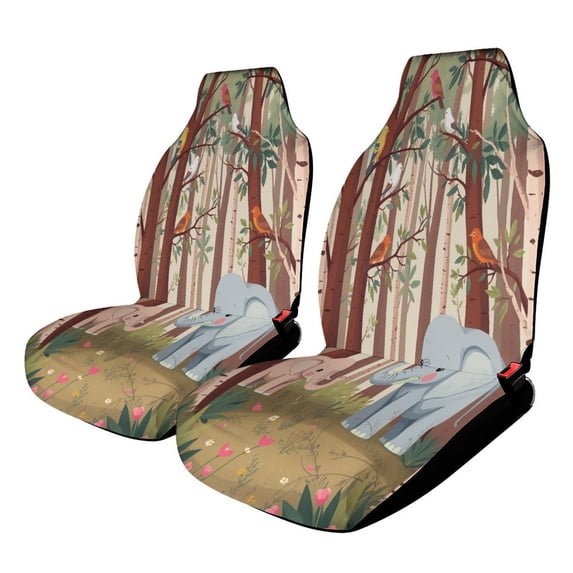 Car Seat Covers Elephants Birds in The Forest. Universal Size Fit For ...