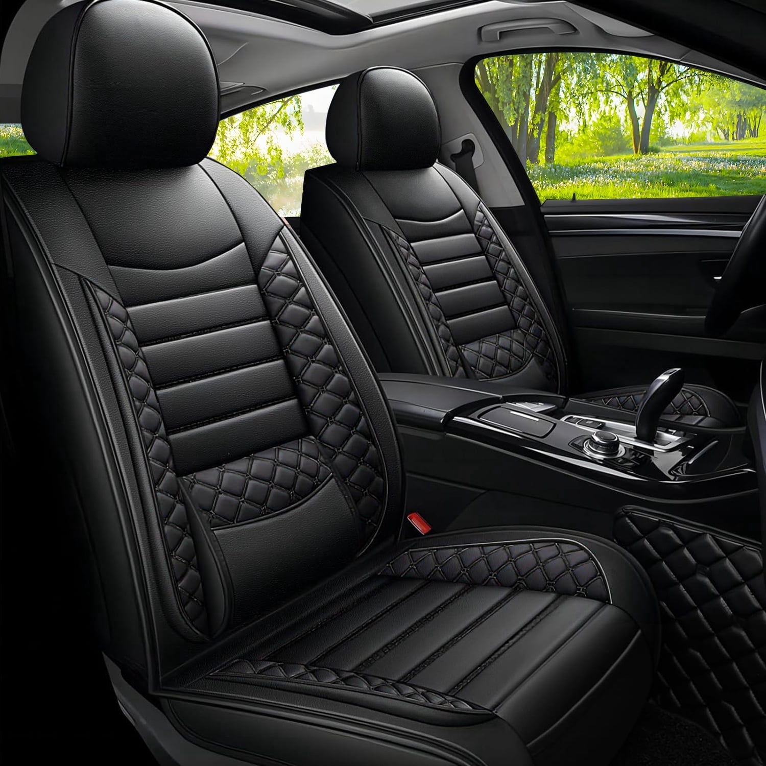 Car Seat Covers Fit for Nissan Altima 2009-2024: 5 Seats Faux Leather ...