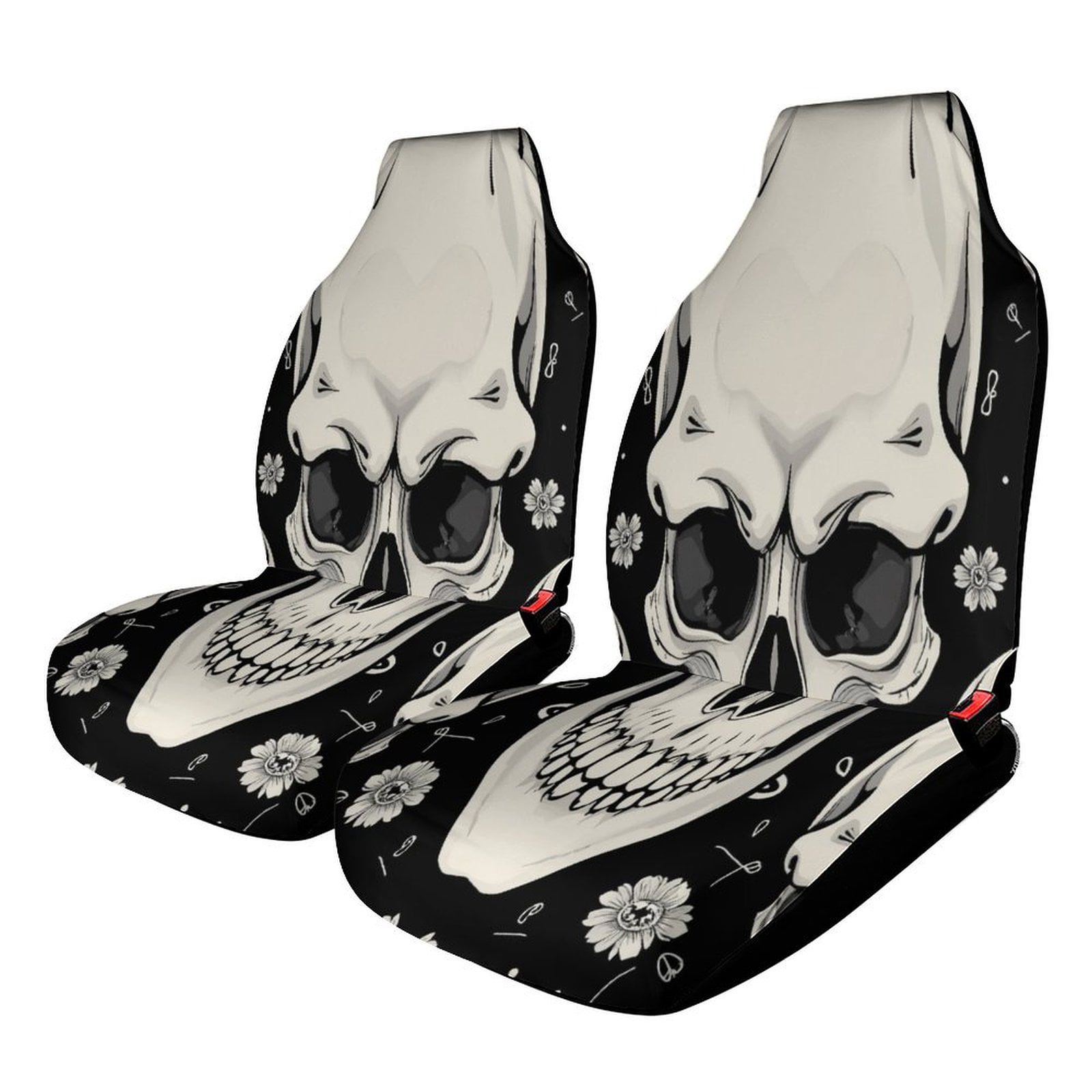 Car Seat Covers Floral Skull Seamless Pattern(9) Universal Size Fit For ...