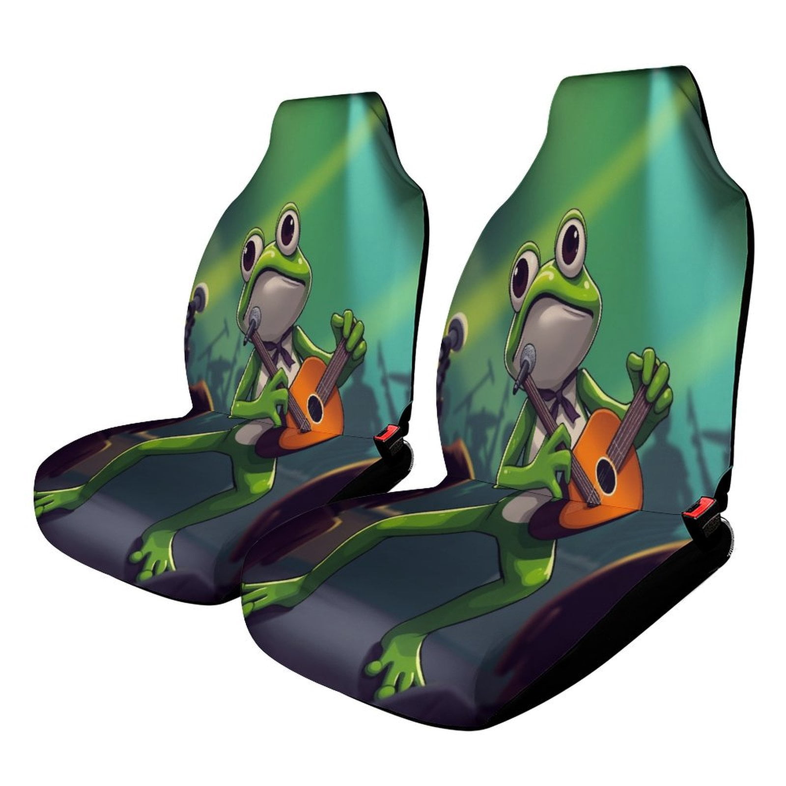 Car Seat Covers Frog Sings Song 2 Piece Soft Bucket Auto Seat Protector ...