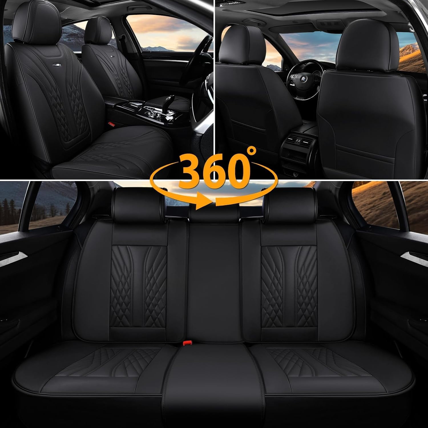 Car Seat Covers Full Set, 5 Seats Front Seat Cover and Back Seat Covers ...