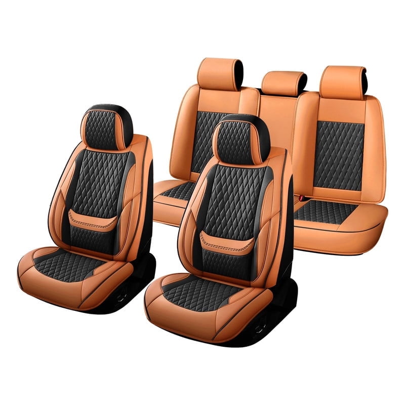 Premium Faux Leather 5-Seater Full Car Seat Covers - Breathable ...