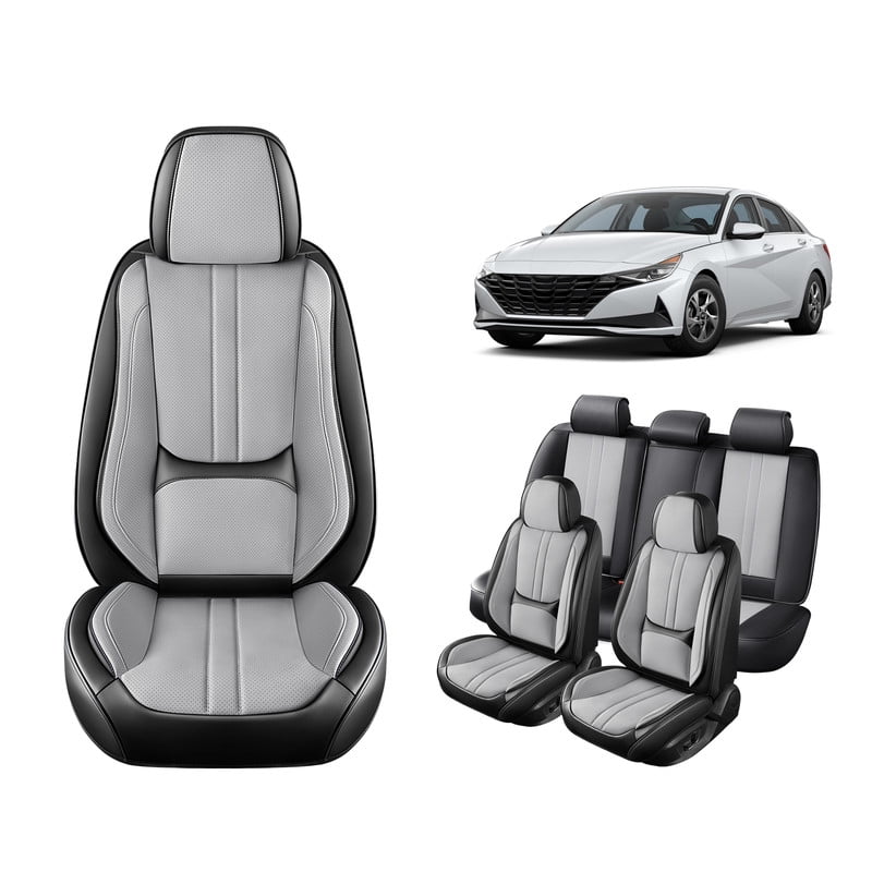 Car Seat Covers Full Set For Hyundai Elantra 2002-2024 2025, Breathable Waterproof Nappa Leather ...