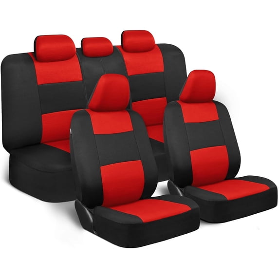 Car Seat Covers Full Set in Charcoal on Black – Front and Rear Split ...