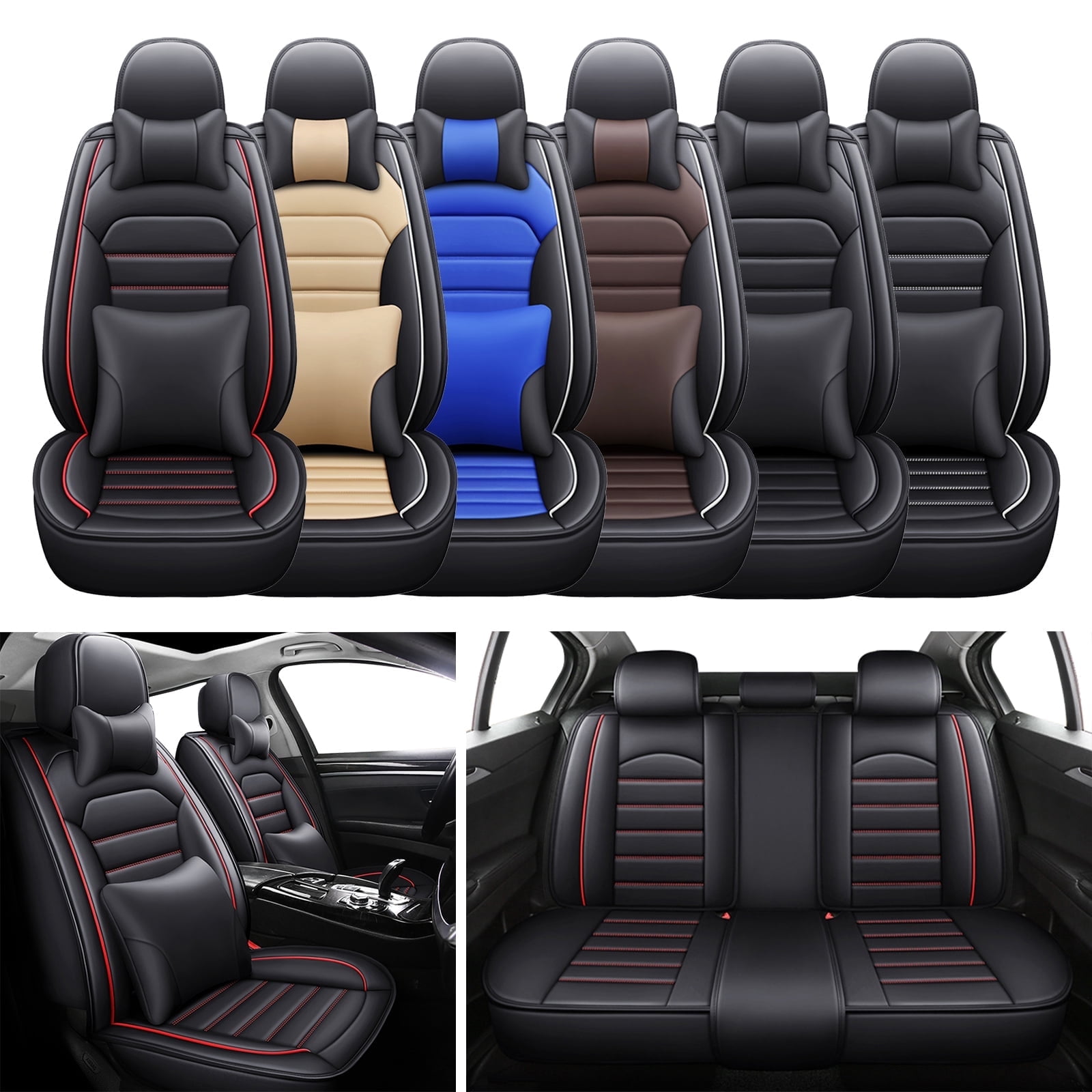 Car Seat Covers for Honda Crosstour, 5-Seat Full Set Pu Leather Cushion ...