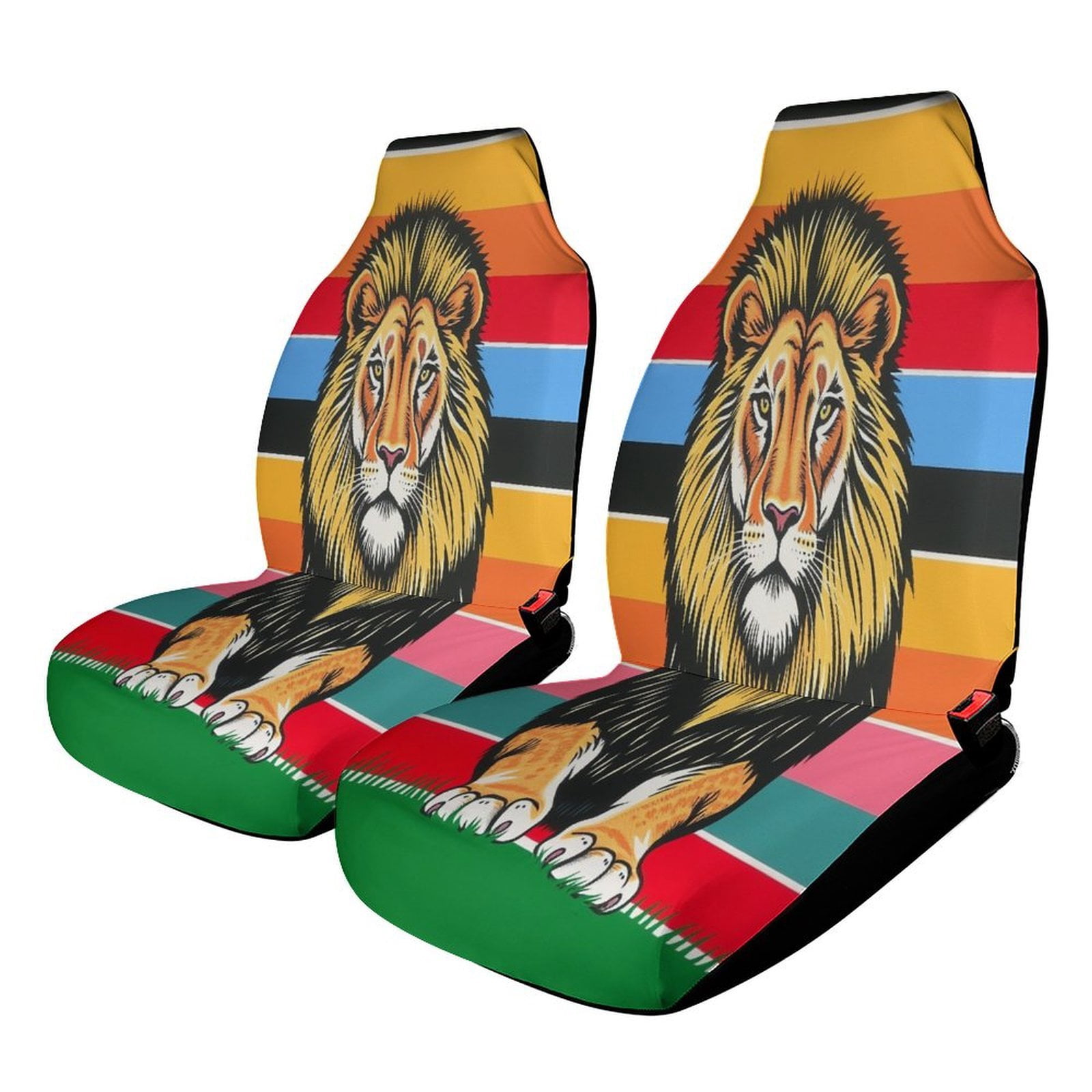 Car Seat Covers Majestic Colorful Lion Universal Size Fit For Most Car ...