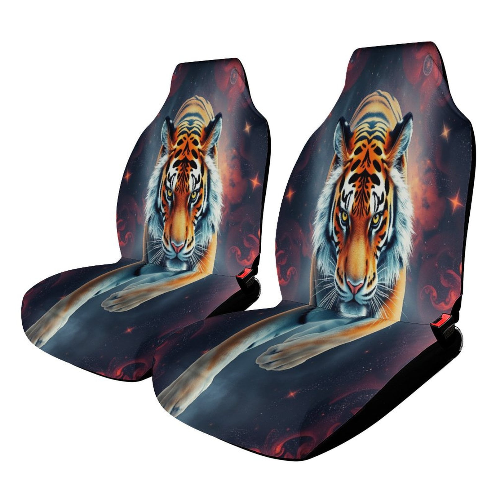 Car Seat Covers Majestic Tiger Cosmic Background Charging Forward ...