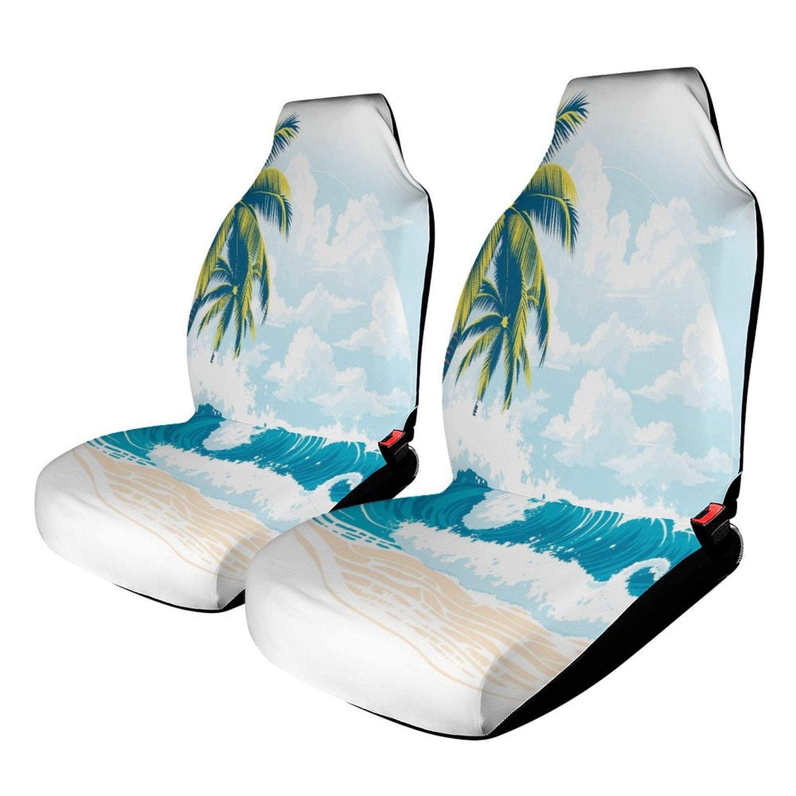 Car Seat Covers Ocean Wave 2 Piece Soft Bucket Auto Seat Protector ...