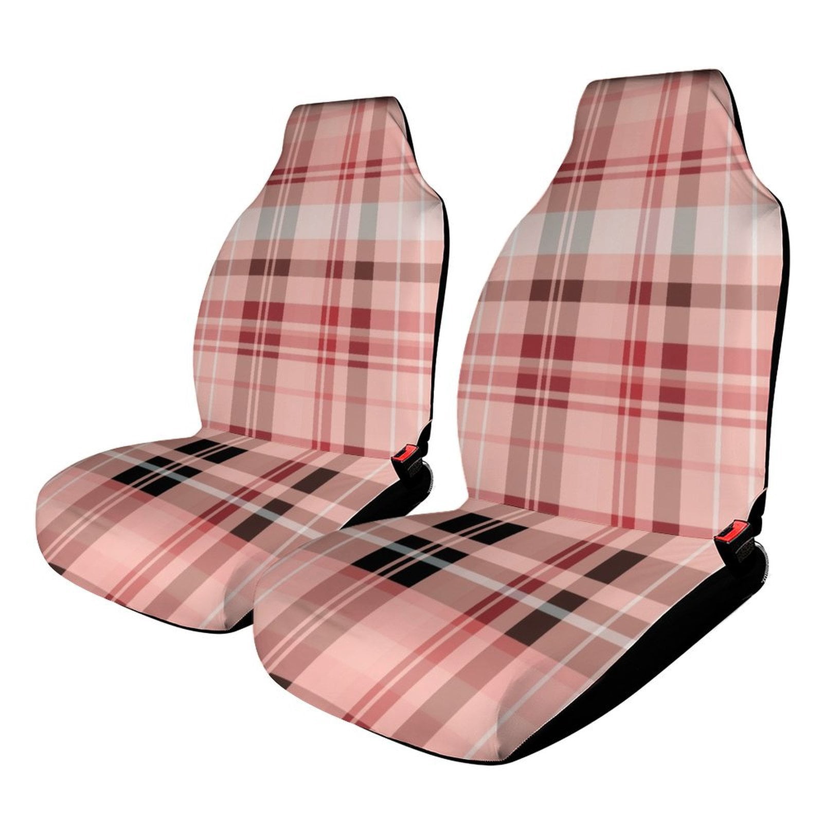 Car Seat Covers Pink Plaid Pattern Background. Universal Size Fit For ...