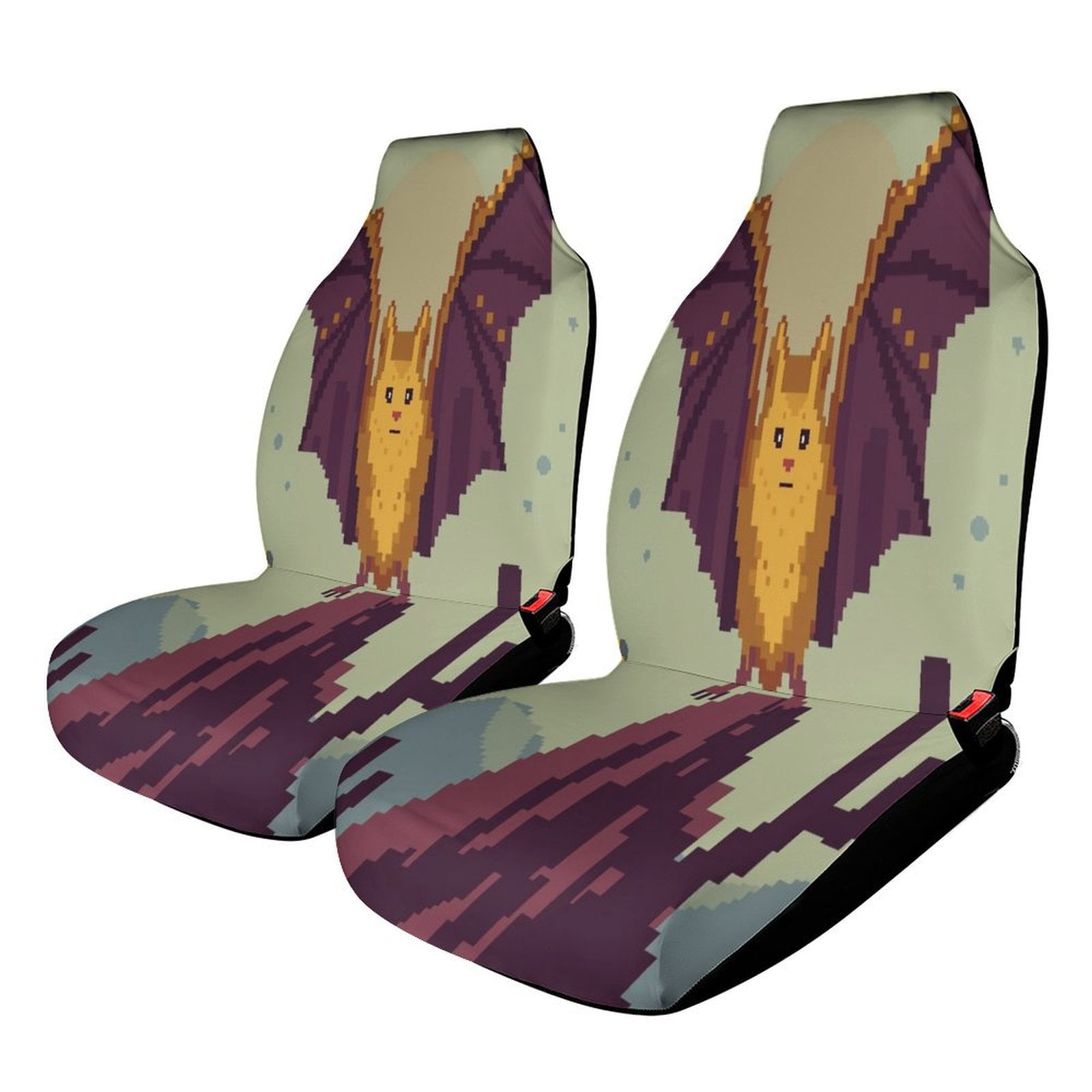 Car Seat Covers Pixel Bat with Outstretched Wings 2 Piece Soft Bucket ...