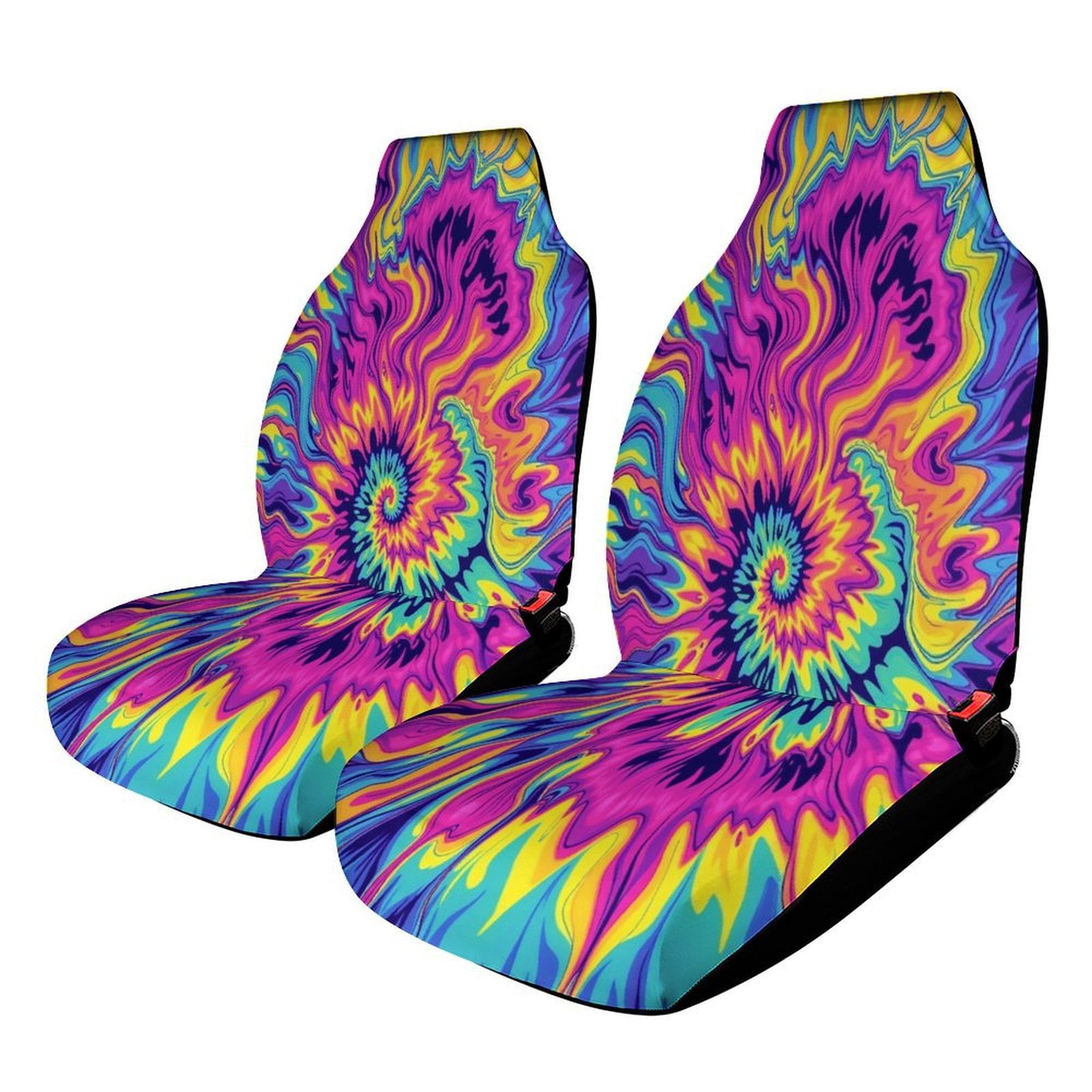 Car Seat Covers Psychedelic Tie Dye Swirl Universal Size Fit For Most ...