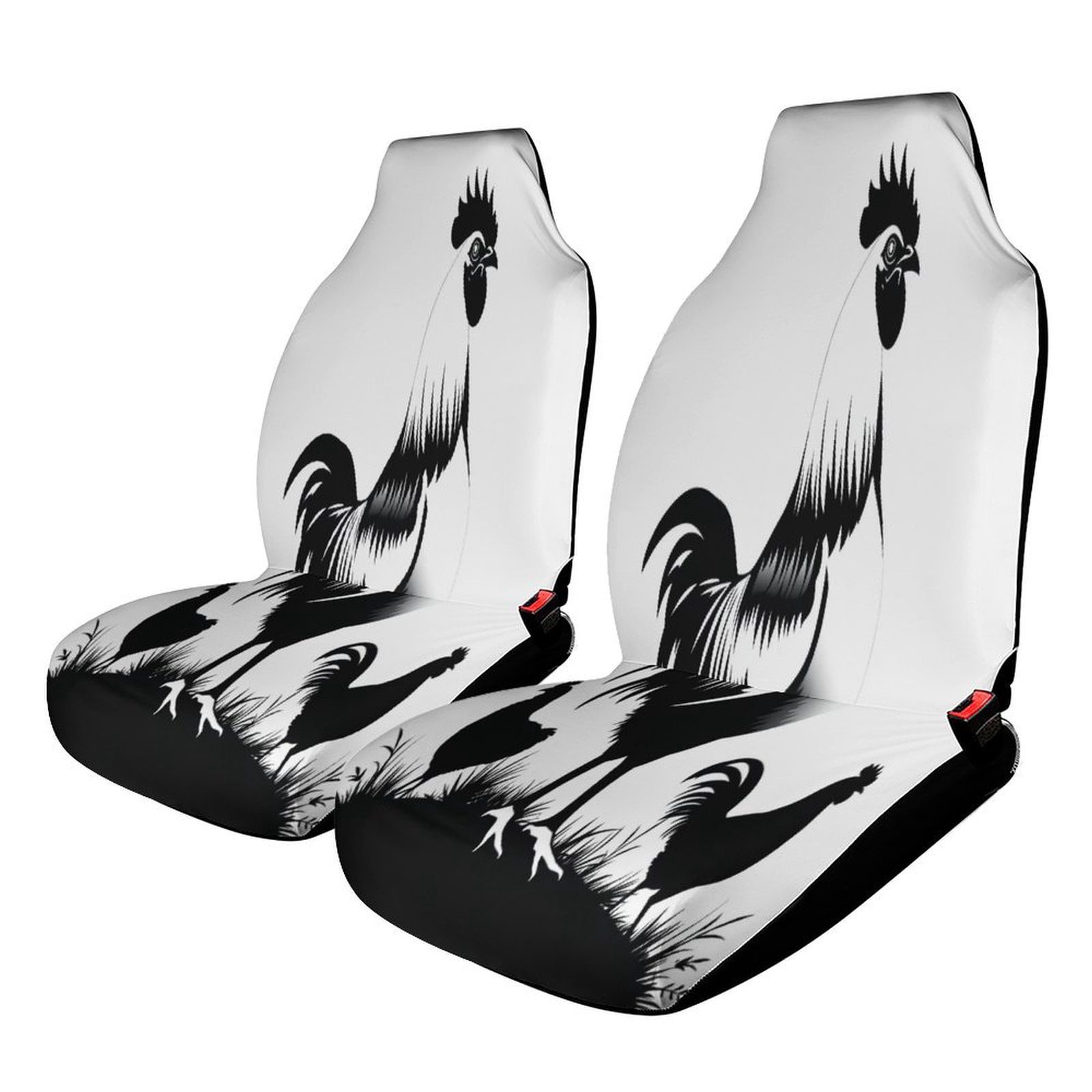 Car Seat Covers Rooster Hens Grass 2 Piece Soft Bucket Auto Seat ...