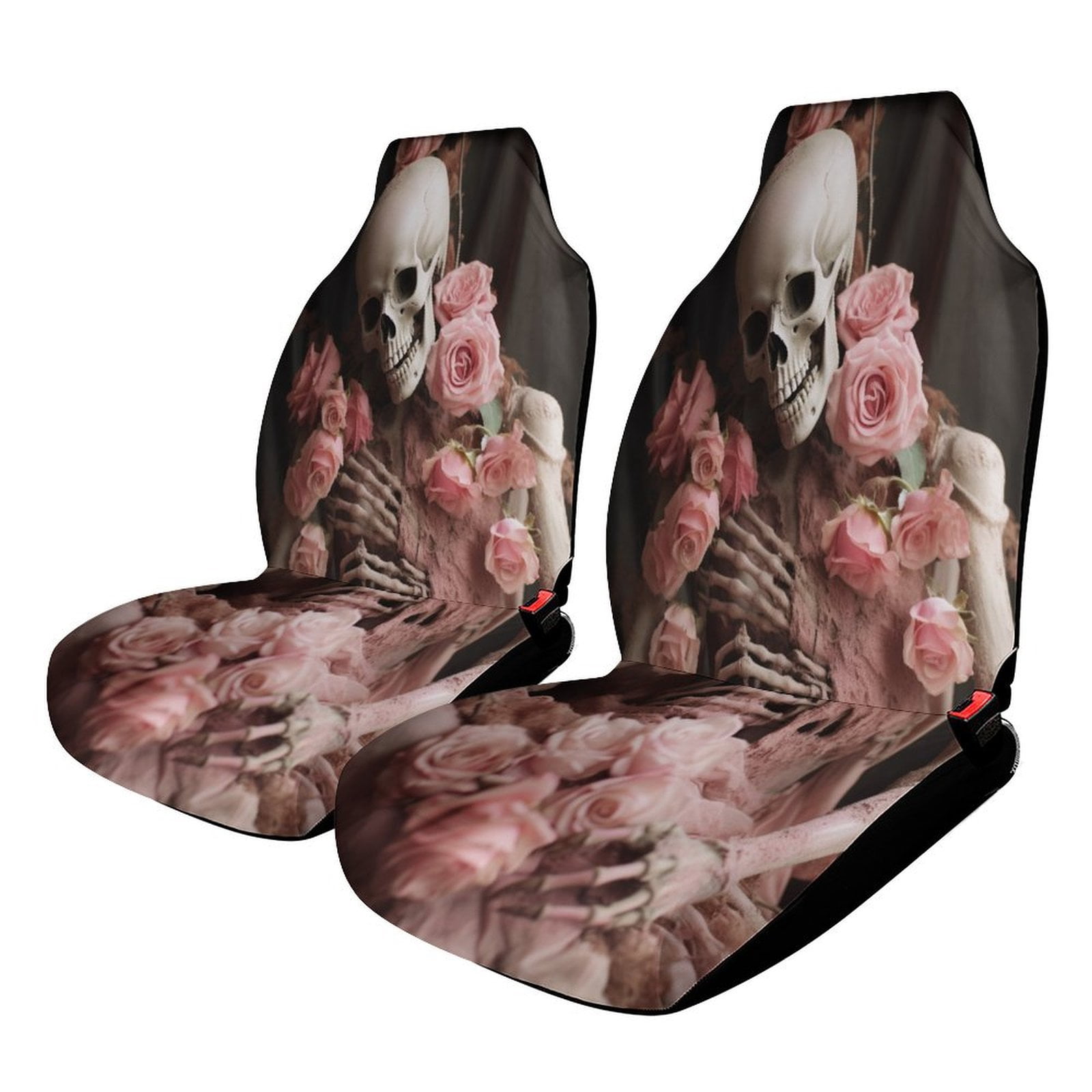 Car Seat Covers Skeleton And Roses(4) Universal Size Fit For Most Car ...