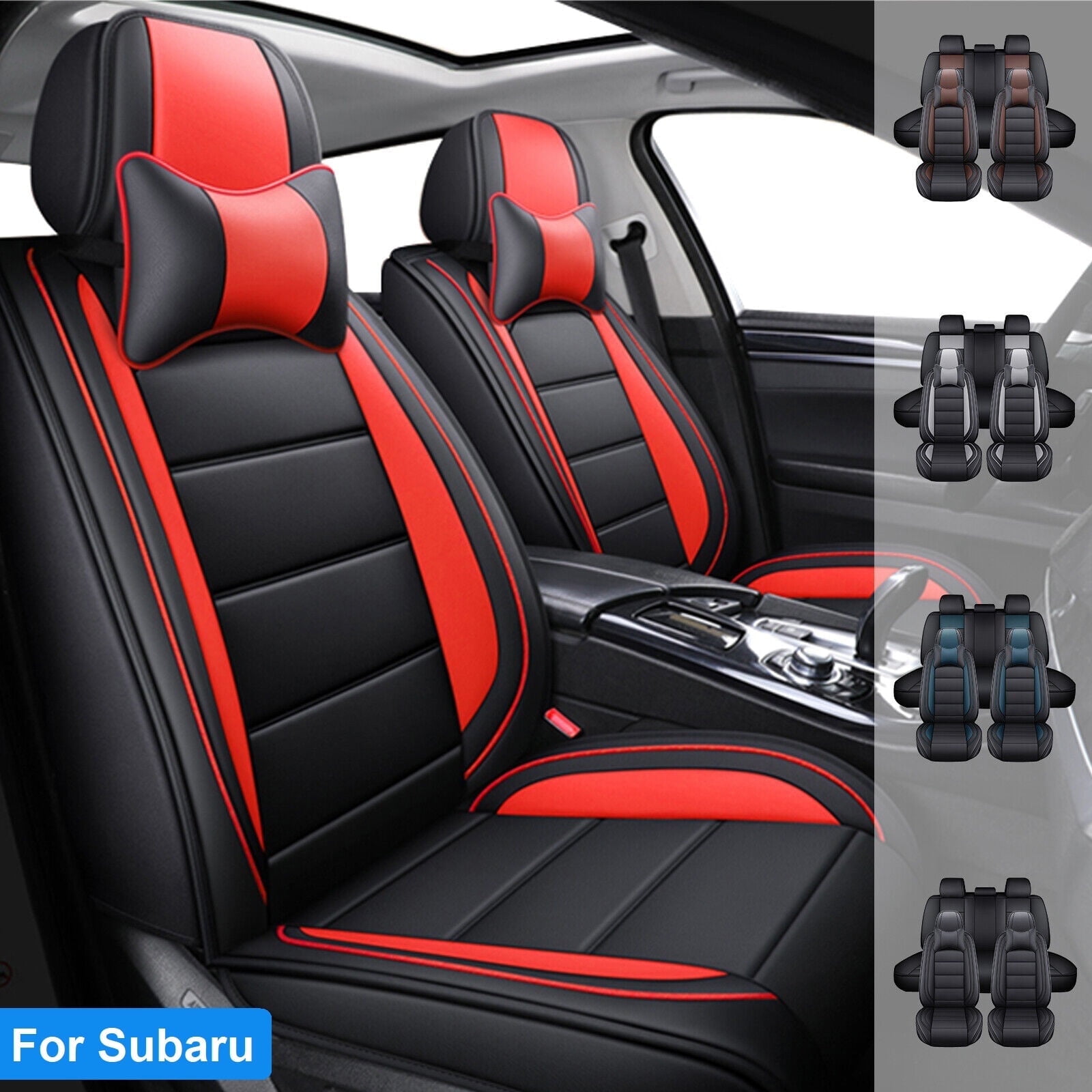 FANOTEK Black/Red, PU Leather, Waterproof, Storage Pouch, Seat Covers ...