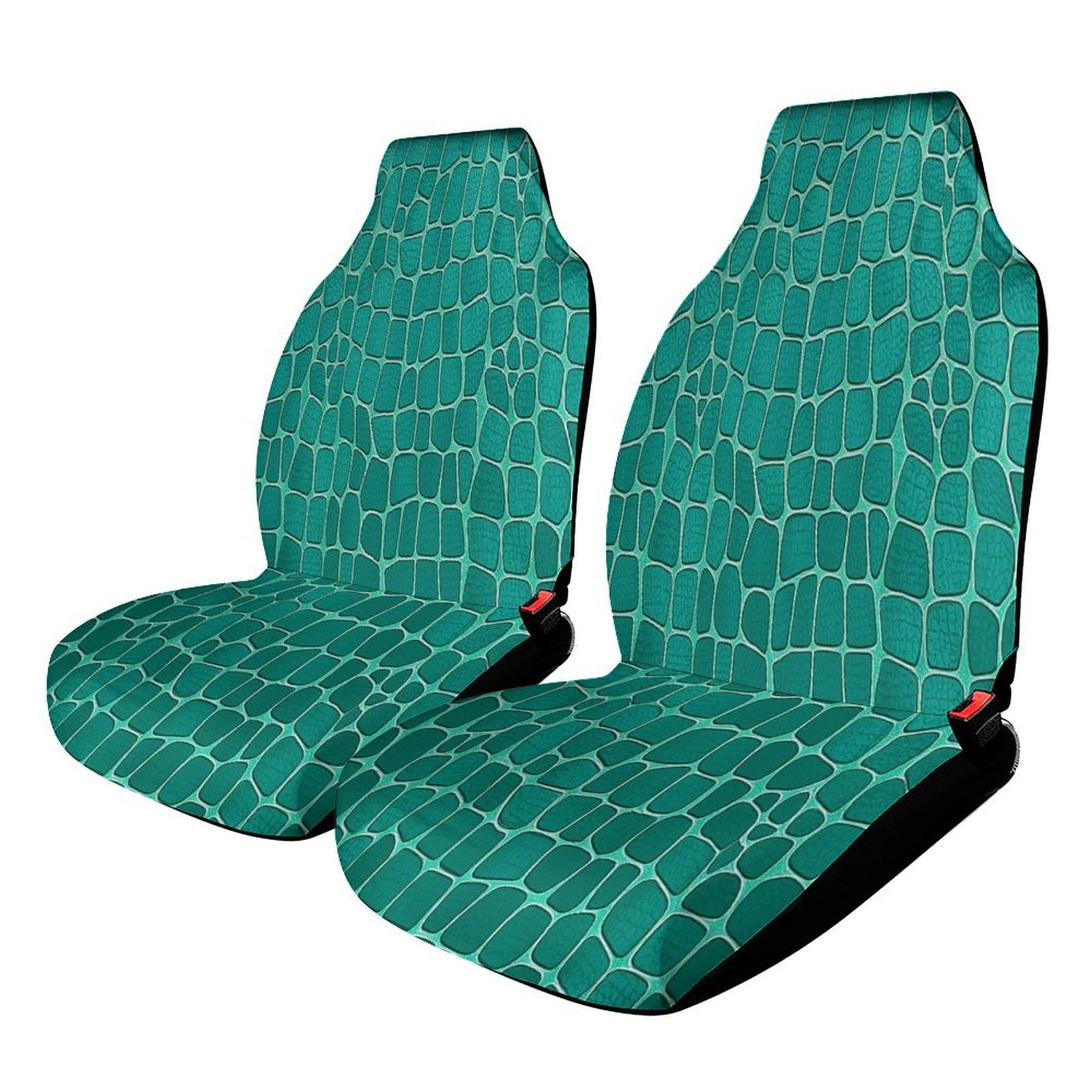 Car Seat Covers Teal Reptile Skin 2 Piece Soft Bucket Auto Seat ...