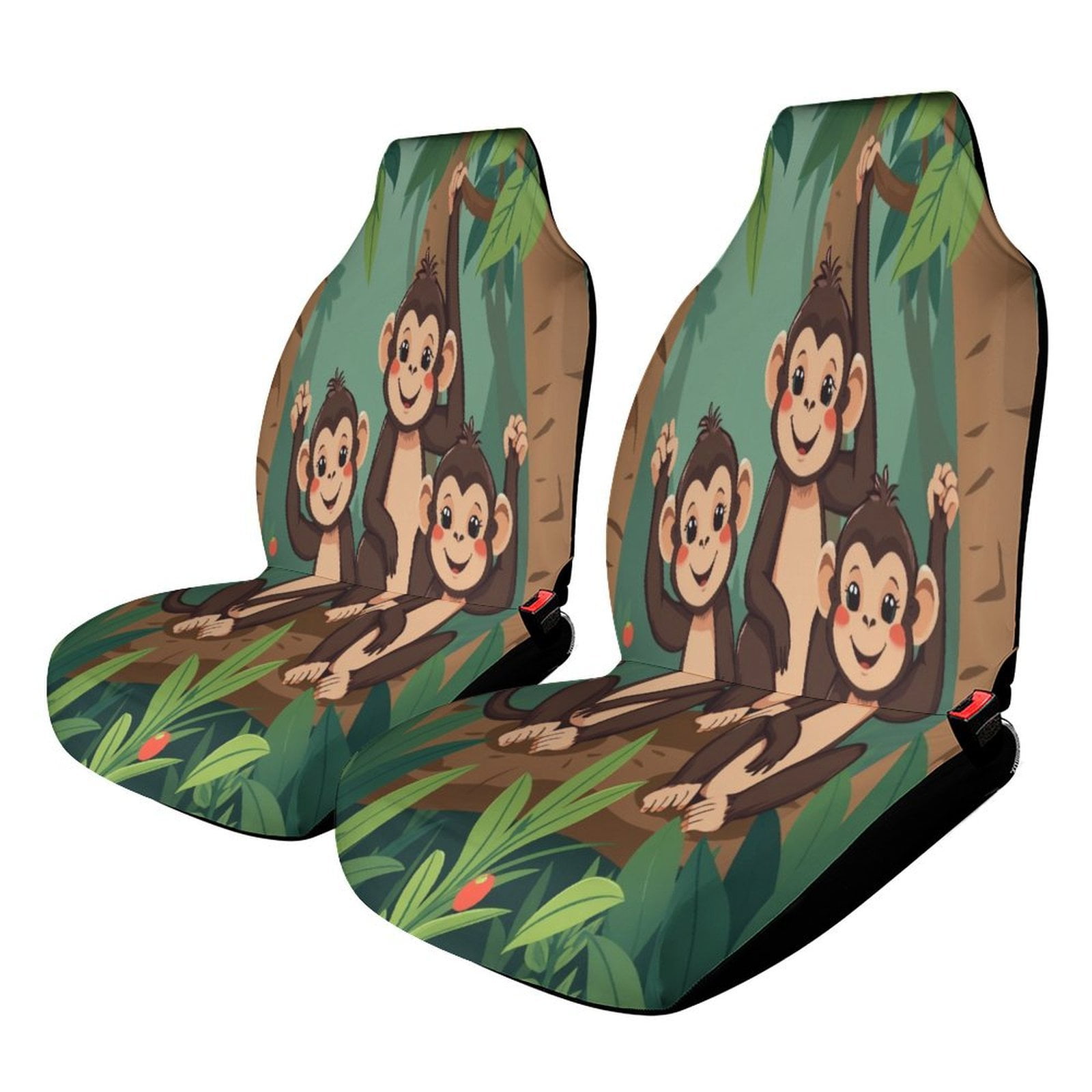 Car Seat Covers Three Jungle Monkeys(2) Universal Size Fit For Most Car ...