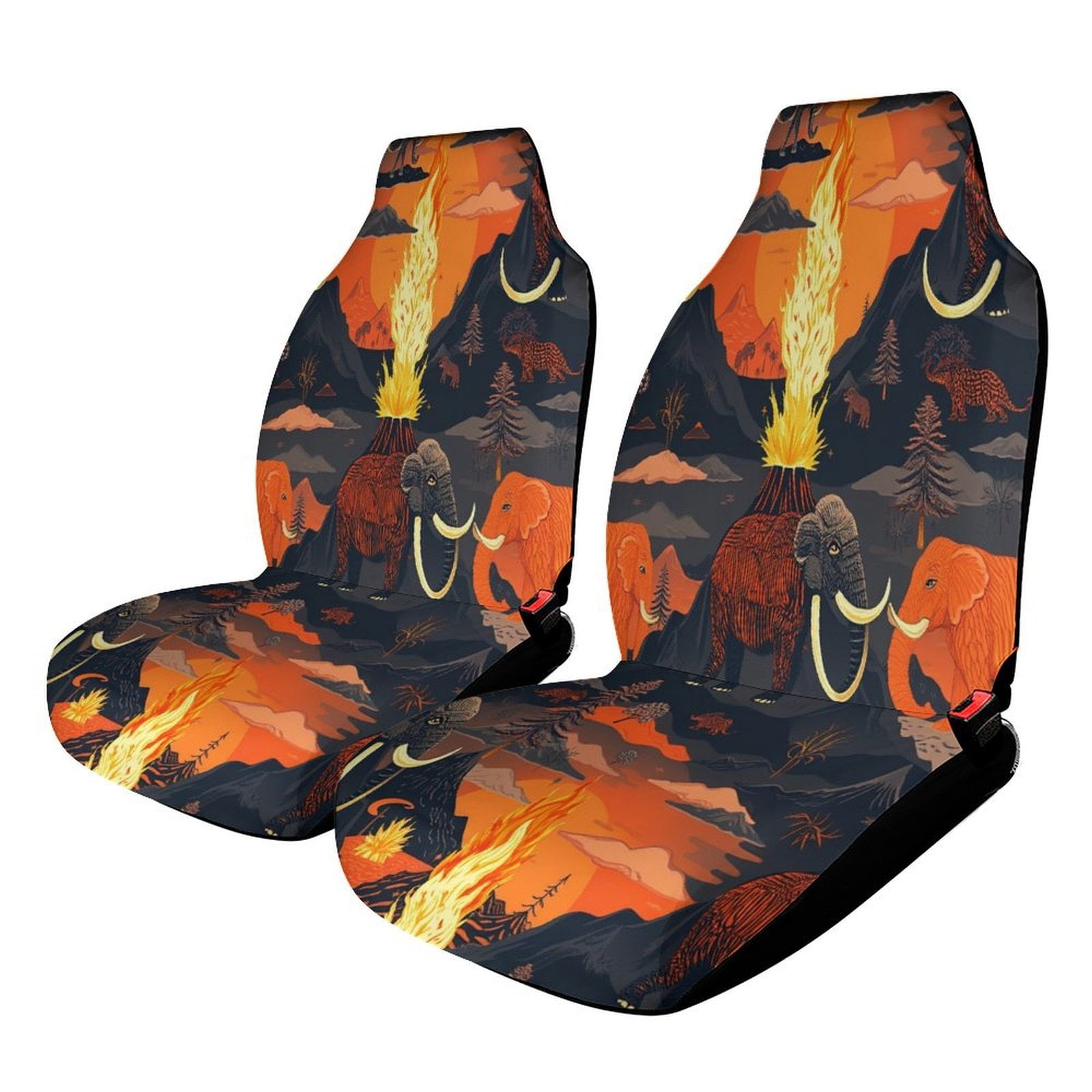 Car Seat Covers Volcanic Mammoth Pattern. Universal Size Fit For Most ...