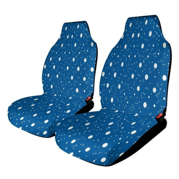 Car Seat Covers White Dots Blue Background Universal Size Fit For Most ...