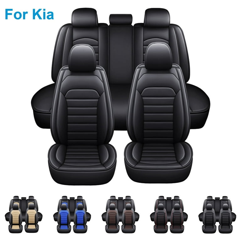 Car Seat Covers for Kia Optima Full Set 5 Seat Waterproof PU Leather Cushion Pad Protector for Amanti Cadenza Forte K900 Niro Black Walmart