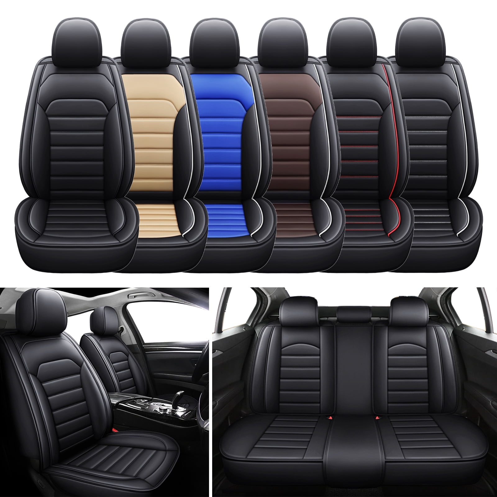Car Seat Covers for Lexus 5-Seat, Premium PU Leather Full Set Front ...