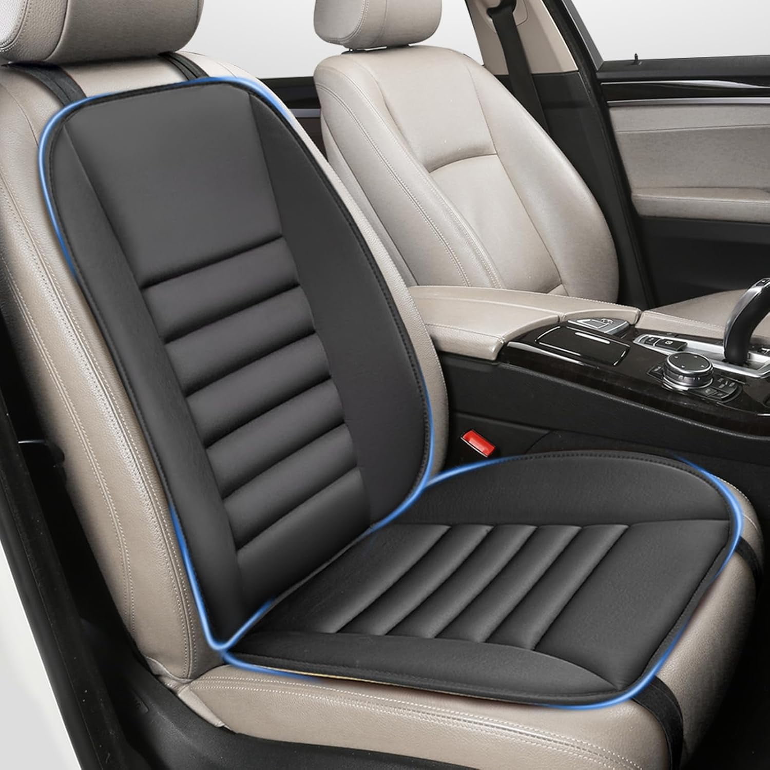Car Seat Cushion with Back Support Pillow, Thick Enhanced Comfort ...