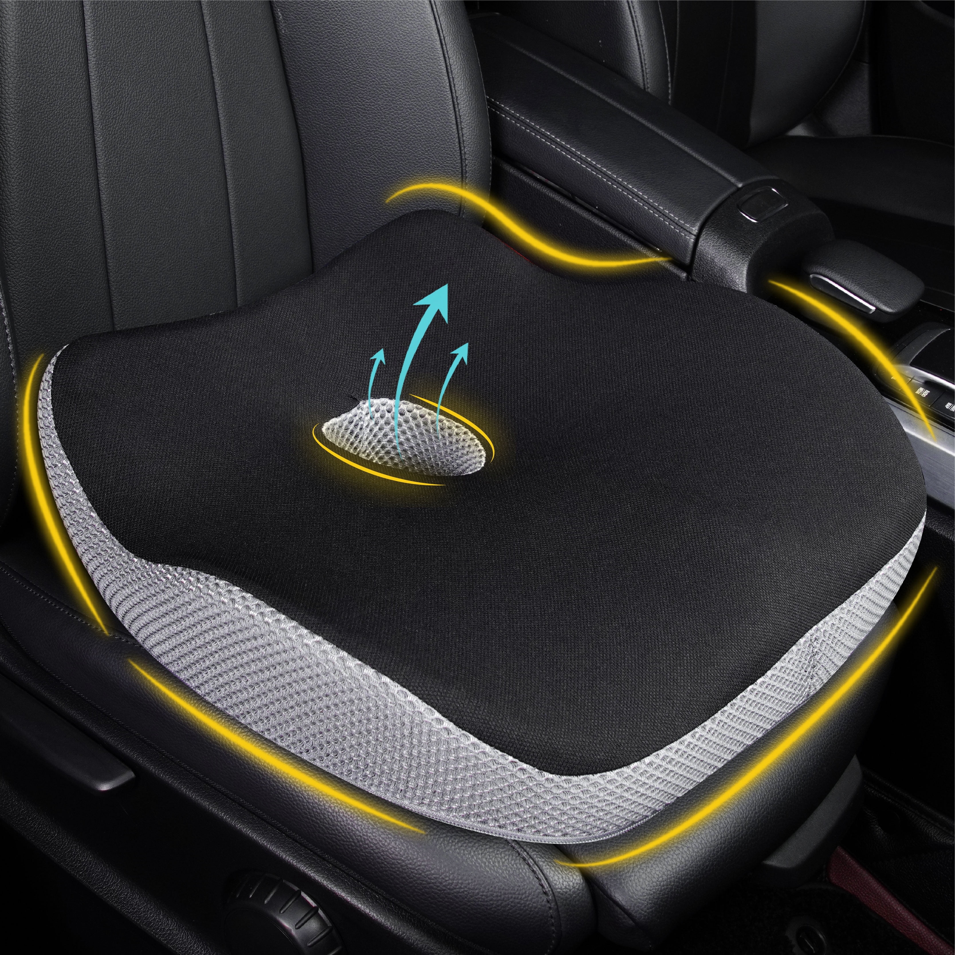 CGW Car Seat Cushion Ergonomic Memory Foam Sciatica Pain Relief 1-Pack ...