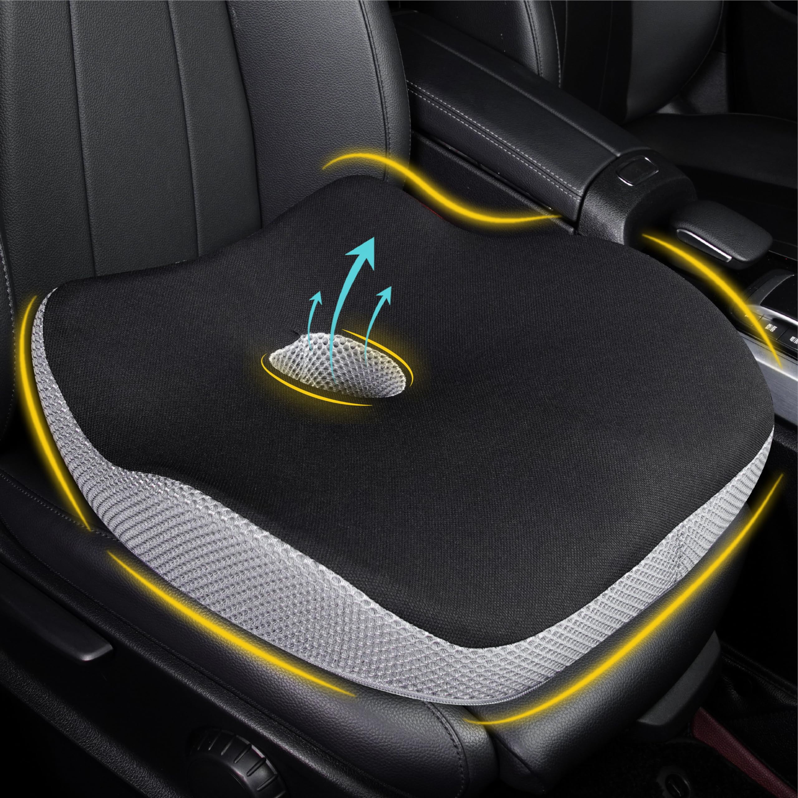 Car Seat Cushion, Ergonomic Memory Foam Car Cushion for Sciatica Pain Relief, Larger Driving ...
