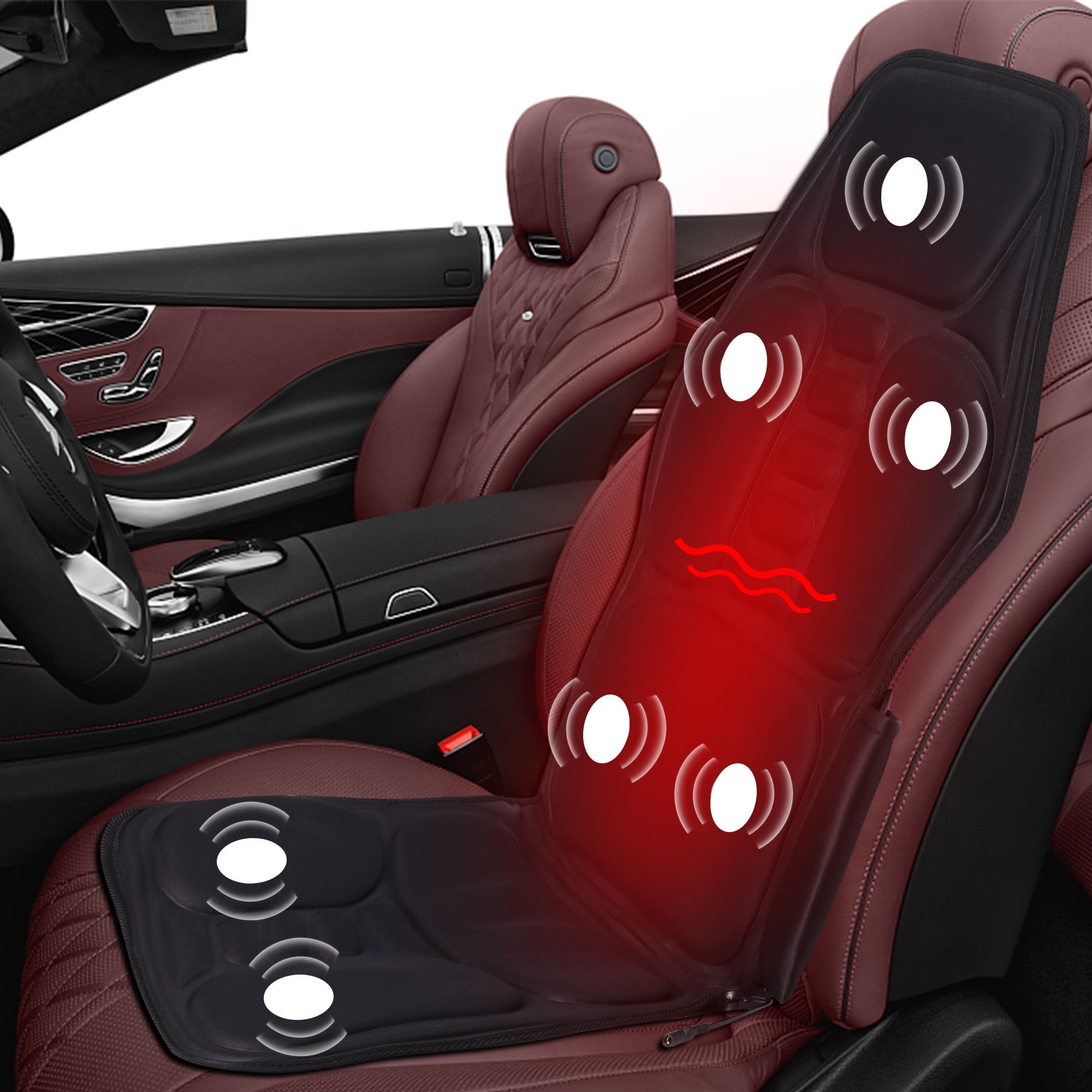 Car Seat Cushion Massage, 7 Vibration Electric Heat Vibrating Massager ...