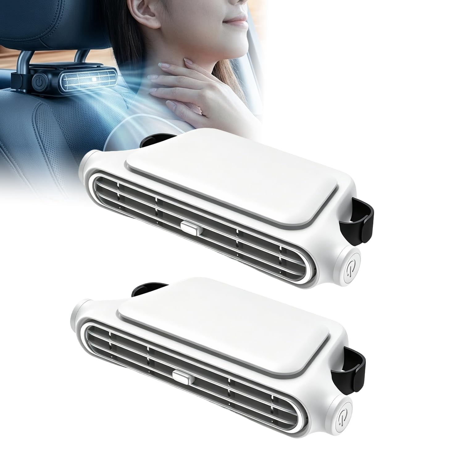 Car Seat Fan, Portable Headrest Cooling Fan with 3 Speeds & USB Power ...