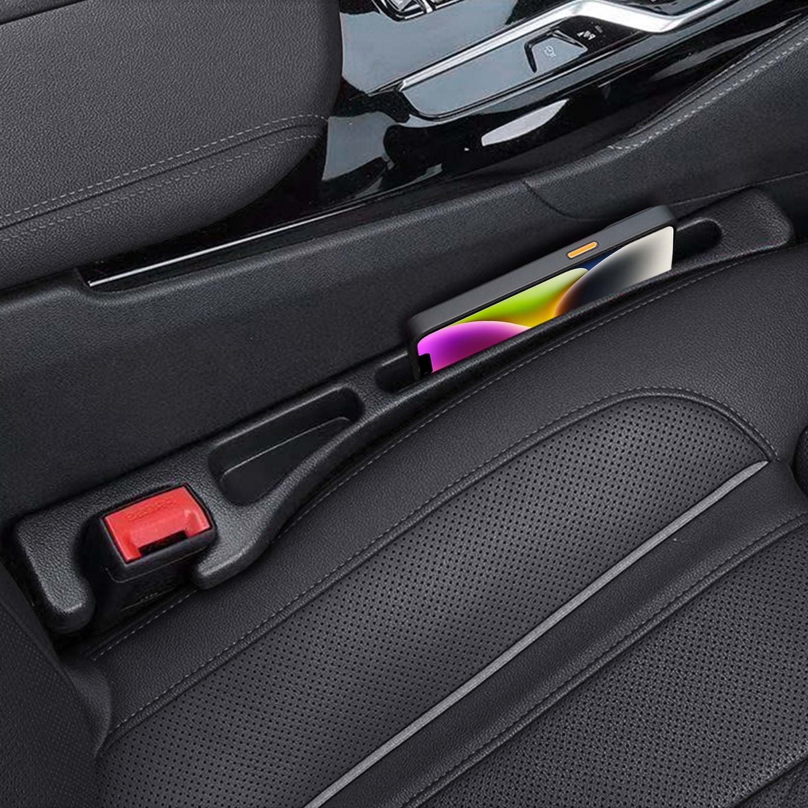 Car Seat Gap Filler, 2 Pack No-Drop Seat Side Gap Seam Filler Organizer ...