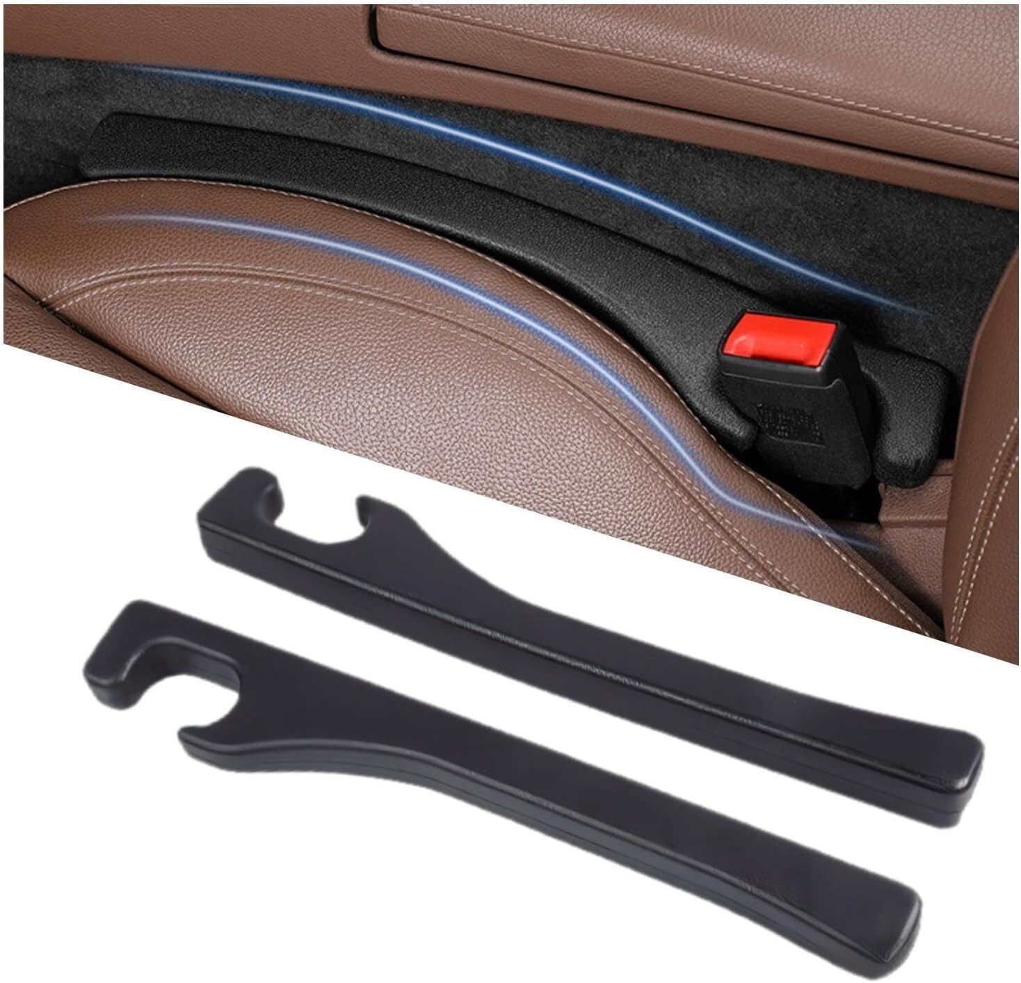 Car Seat Gap Filler 2 Pack, Universal Fit PU Leather Seat Plug Fill Gap ...