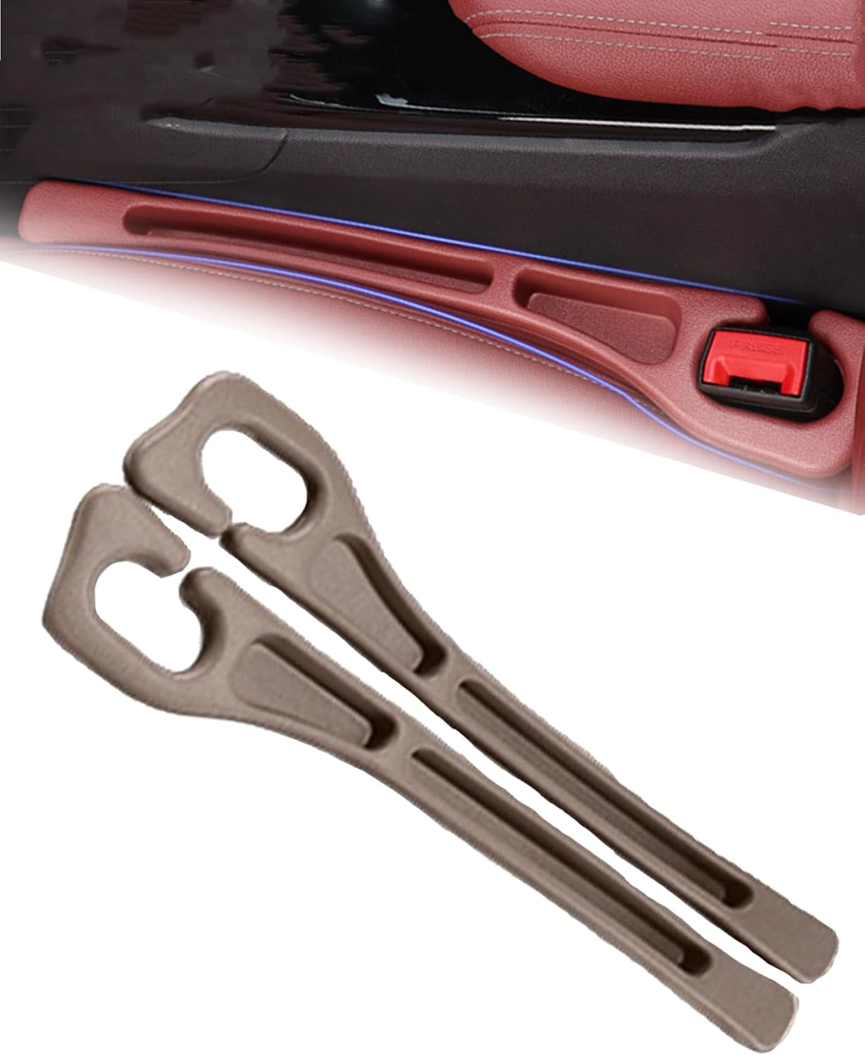 Car Seat Gap Filler- 2PCS Dual Slot Car Seat Gap Organizer with Seat ...