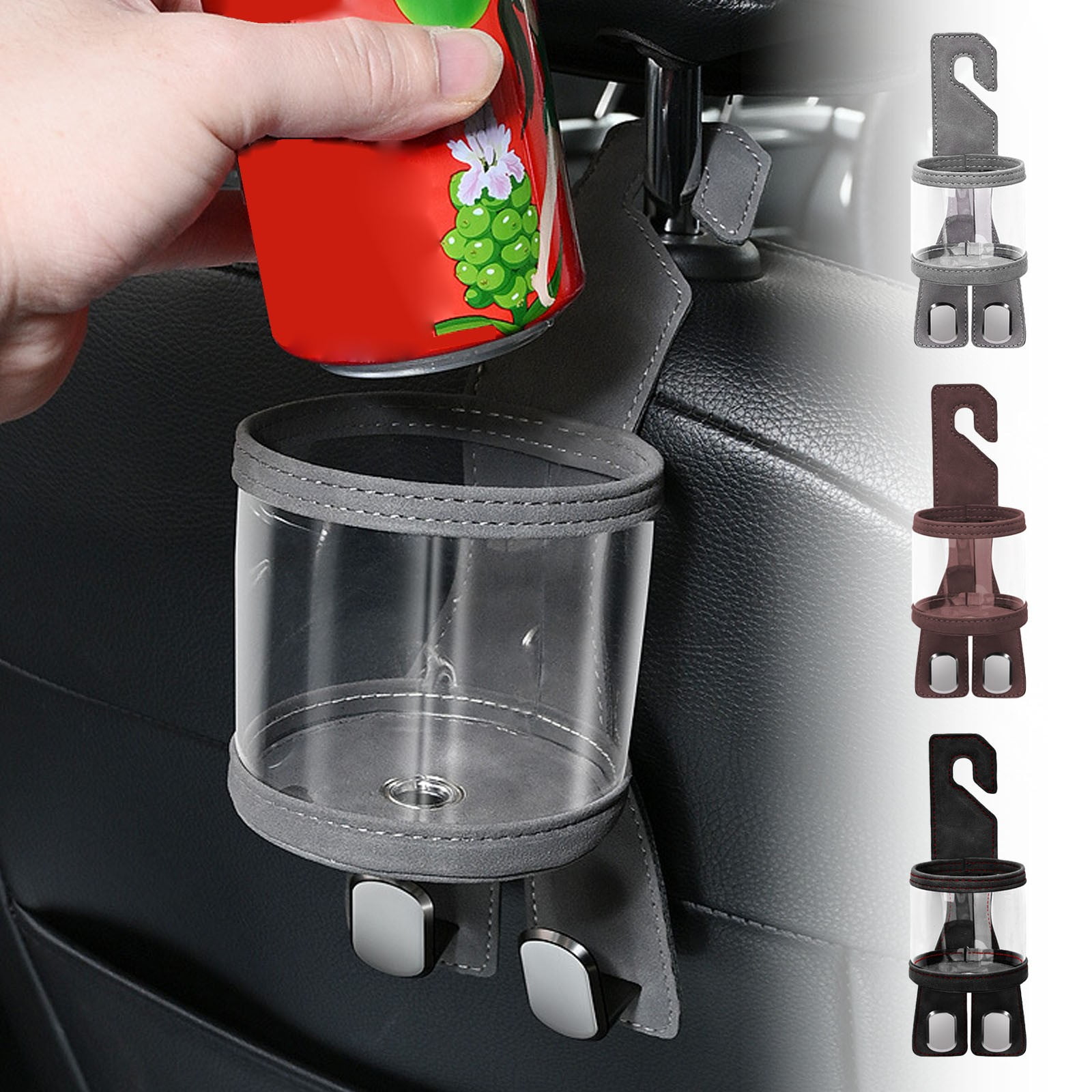 Car Seat Headrest Hook Organizer | Leather & Stainless Steel | 360 ...