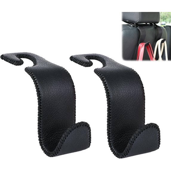 Car Seat Headrest Hook Universal Vehicle Storage Hanger Leather with ...
