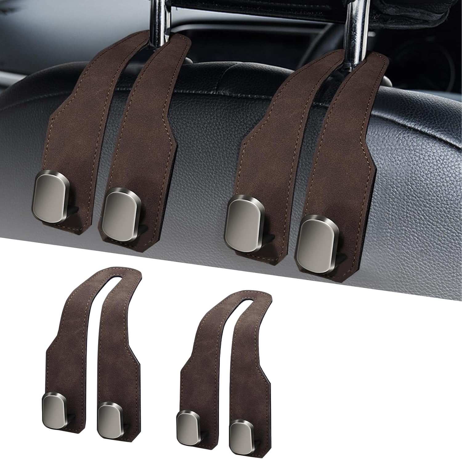 Car Seat Headrest Hooks for Purses and Bags, 2 Pack Bag Purse Holder ...