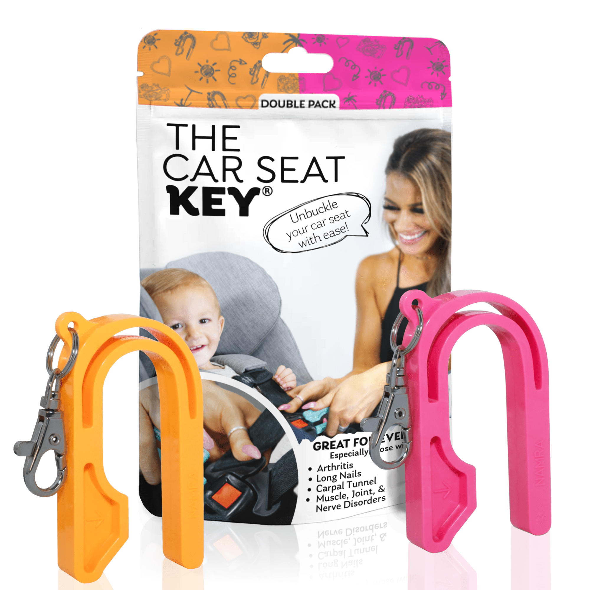 NAMRA Car Seat Key - Original Unlock Tool, Easy Release Key Chain, Neon ...