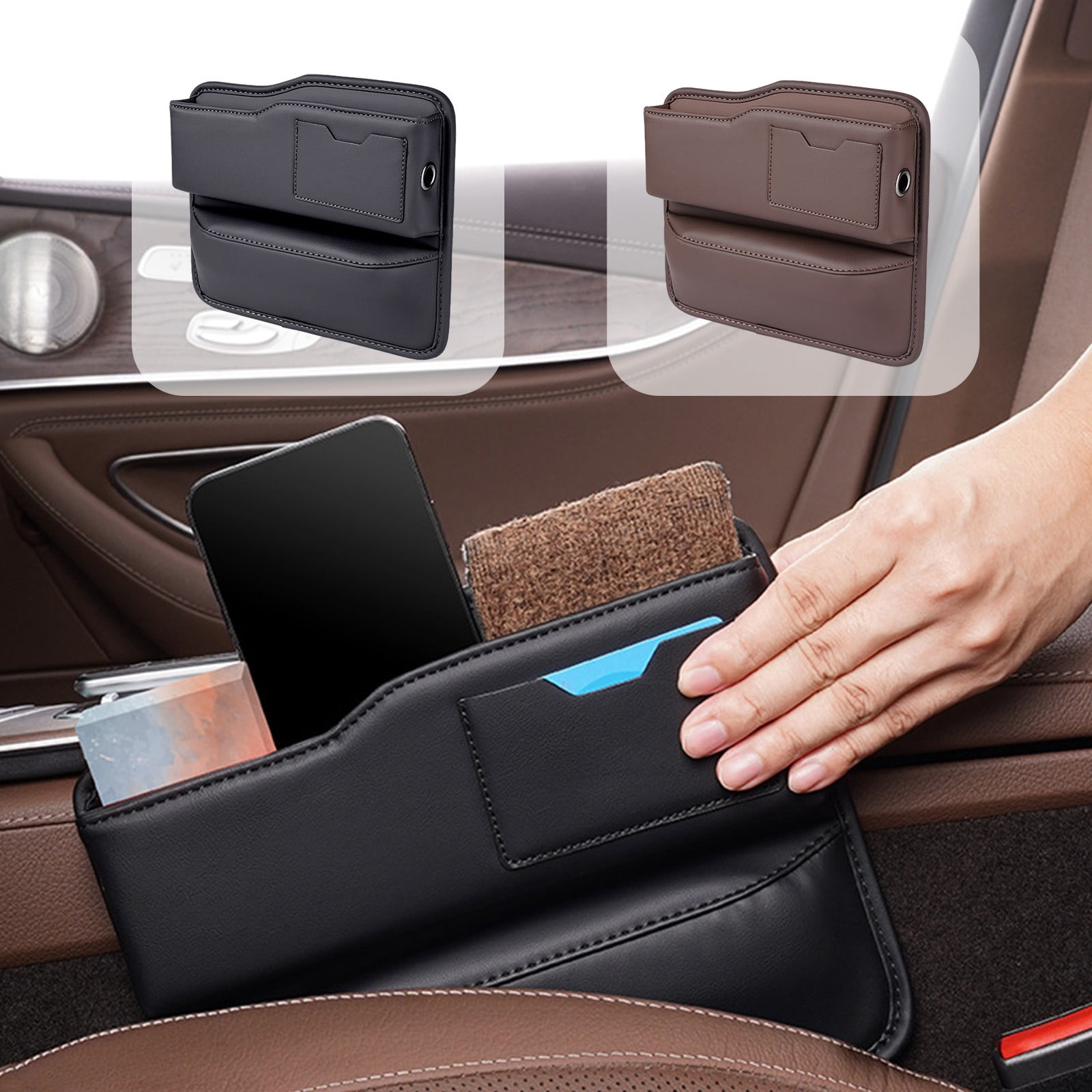 Car Seat Organizer, Stitched Storage Box, Waterproof Material, Easy ...