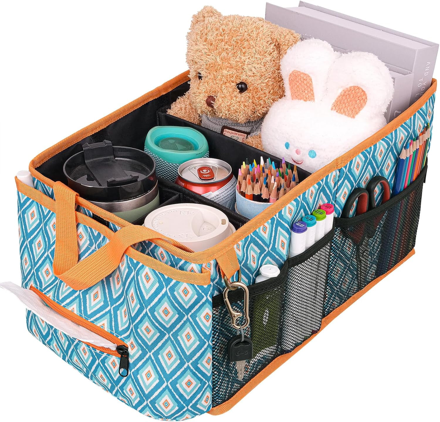 Car Seat Organizer with Cup Holders, Automotive Seat Back Organizer and ...