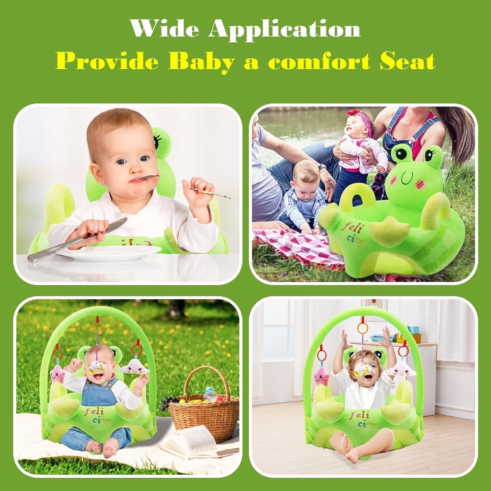 Car Seat Pad,Baby Support Sofa Baby Sofa Chair Soft Plush Cartoon ...