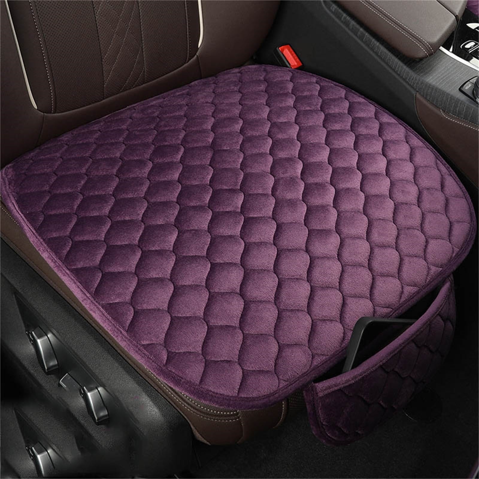 Car Seat Pad, Premium Silk Wadding, Non-Slip Rubber Bottom + Storage ...
