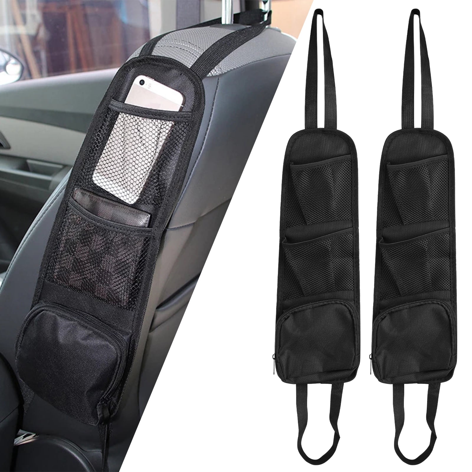 Car Seat Side Organizer, 2pcs Auto Storage Hanging Bag, Multi-Pocket ...