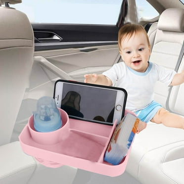 Toddler Car Seat Snack Tray with Silicone Cup Holder, Quick Attach ...