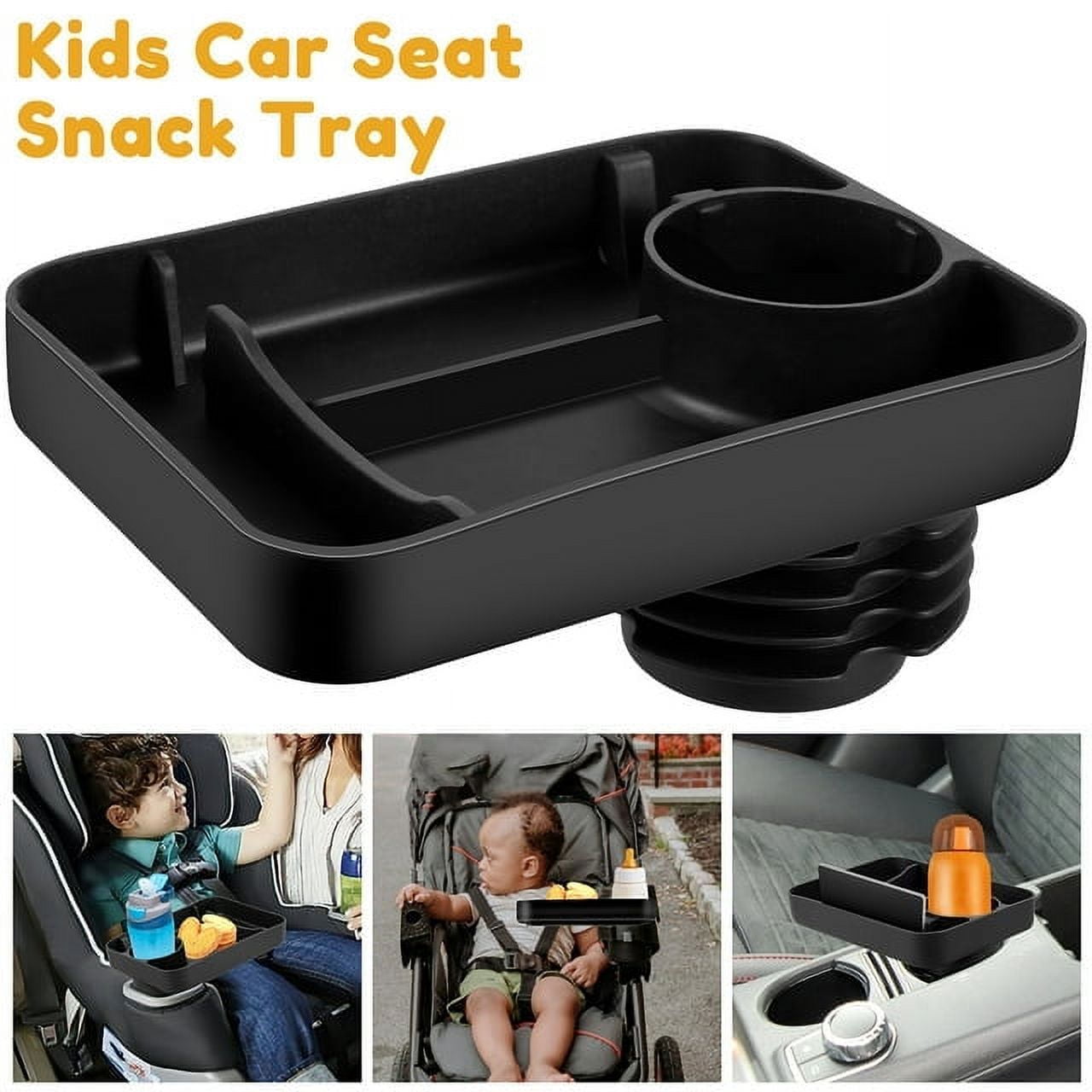 Jetcloudlive Car Seat Snack Tray, Silicone Kids Food Tray with Cup ...