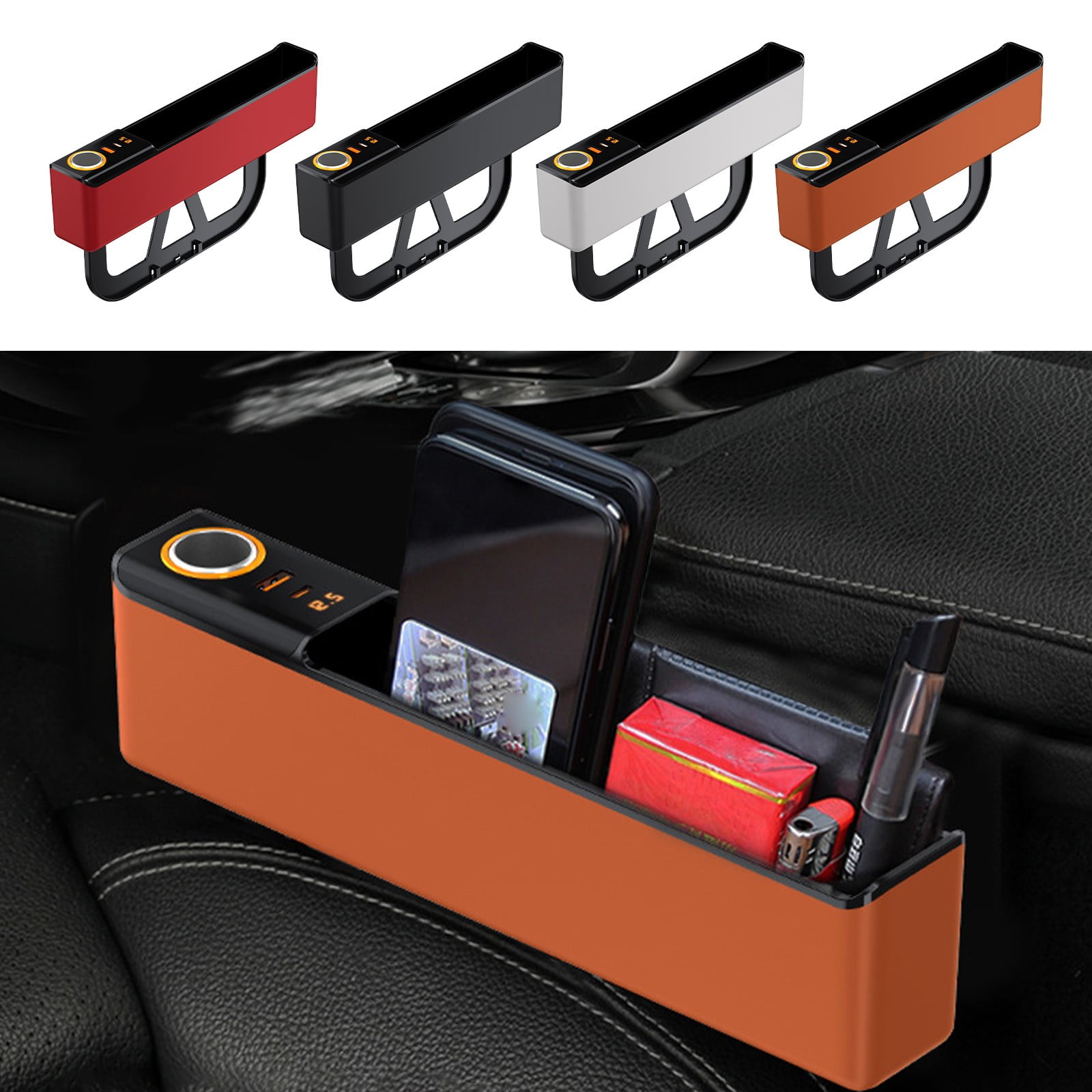 Car Seat Storage Box, Fast Charging organiser, Waterproof Mesh ...