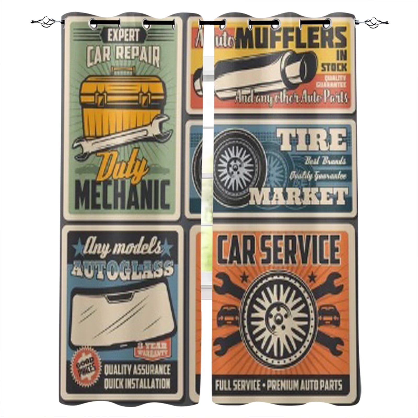Car Service And Auto Repair Posters With Spare Parts And Vehicle ...