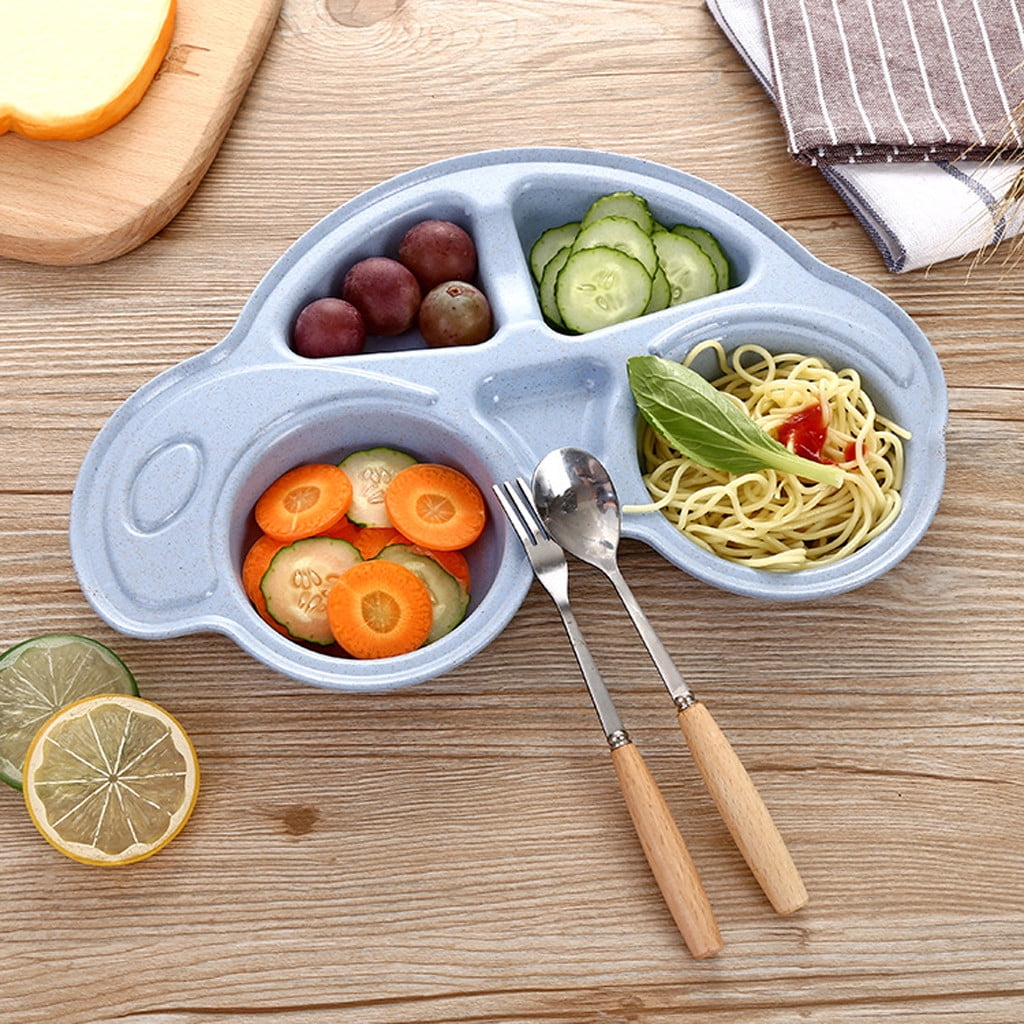 Car-Shaped Divided Toddler Plates | Non-Slip Dinner Tray | Safe Plastic ...