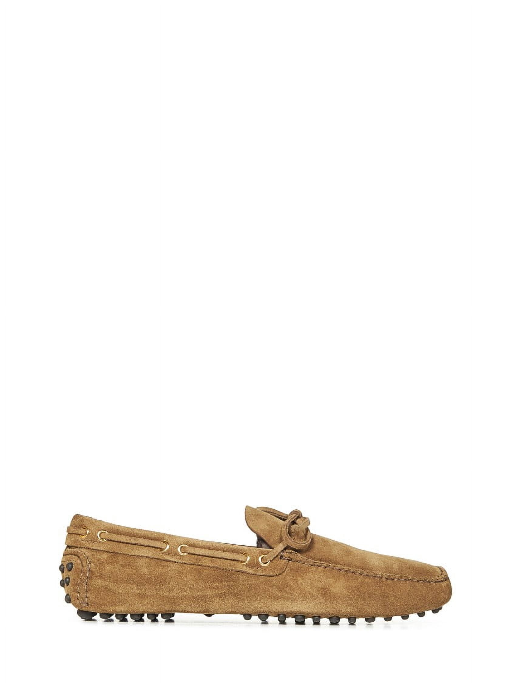 Car Shoe Beige Suede Flat Shoes With Dotted Rubber Sole Brown (Men's ...
