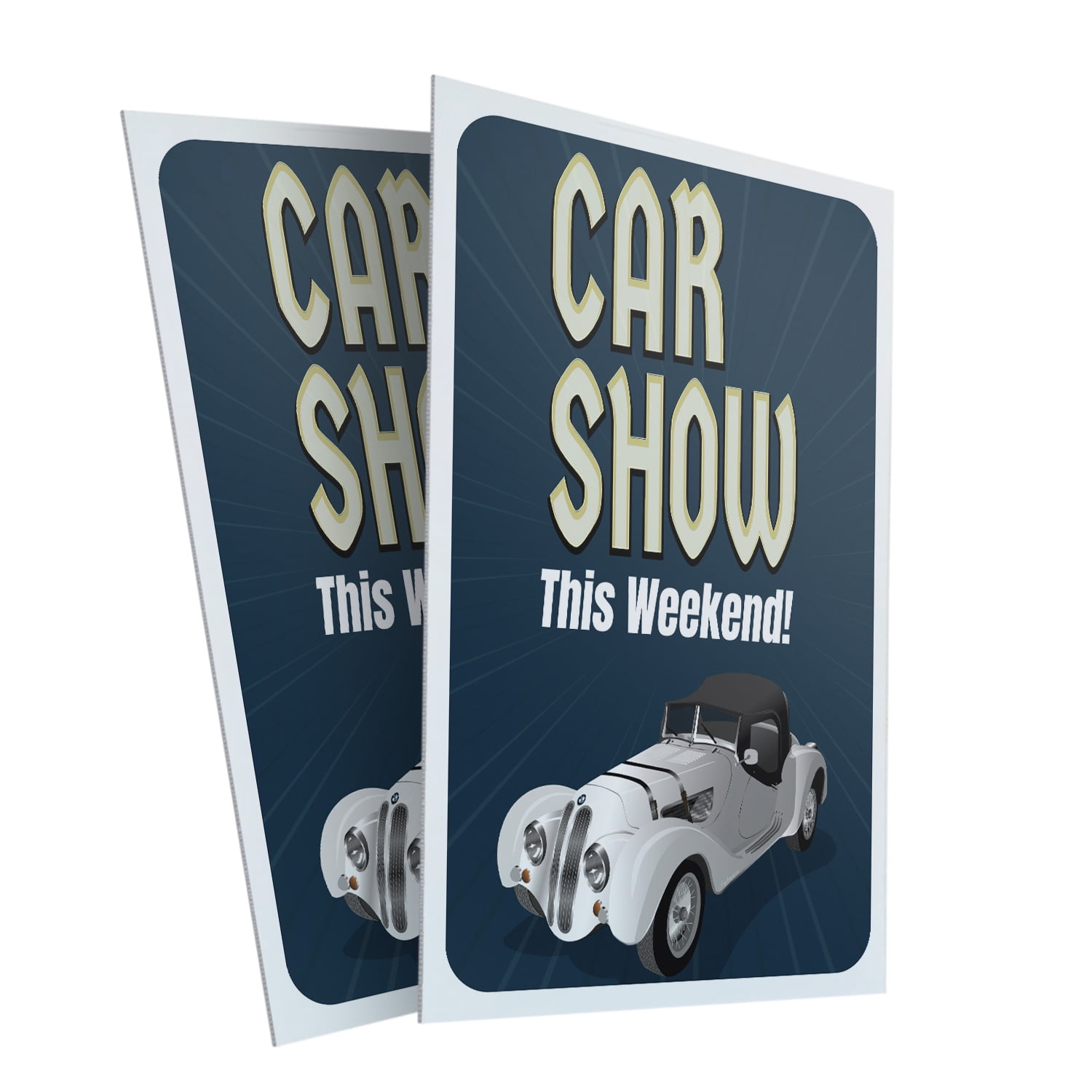 Car Show (2-PACK) 24" x 36" Plastic Signs | Sign Insert 4mm Corrugated ...