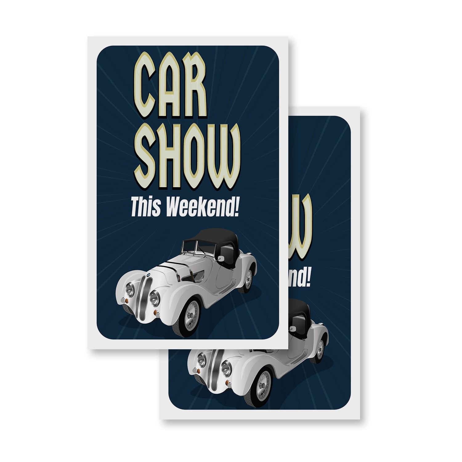 Car Show (2-PACK) 24" x 36" Vinyl Decals | Sign Insert Peel & Stick ...