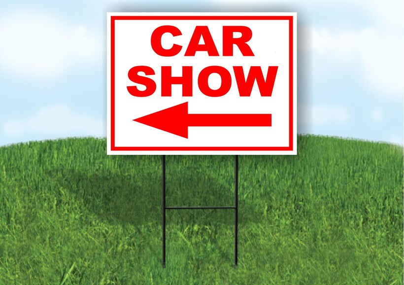 Car Show Left Arrow Red Single Sided Yard Sign Road Sign (Excluding ...